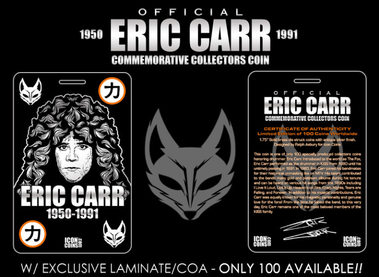 Icon Coins Talks Eric Carr Commemorative Coin | Kiss Asylum